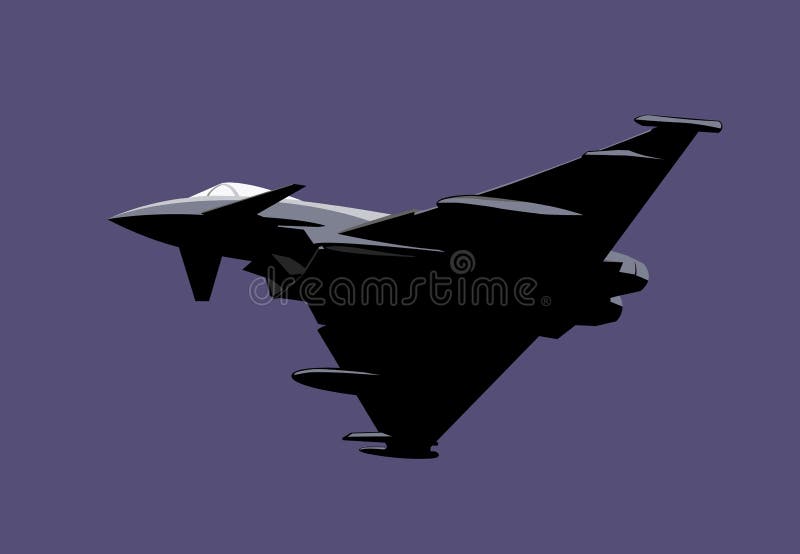 Eurofighter Typhoon. Modern Jet Fighter in Fly. Simple Drawing. Stock ...