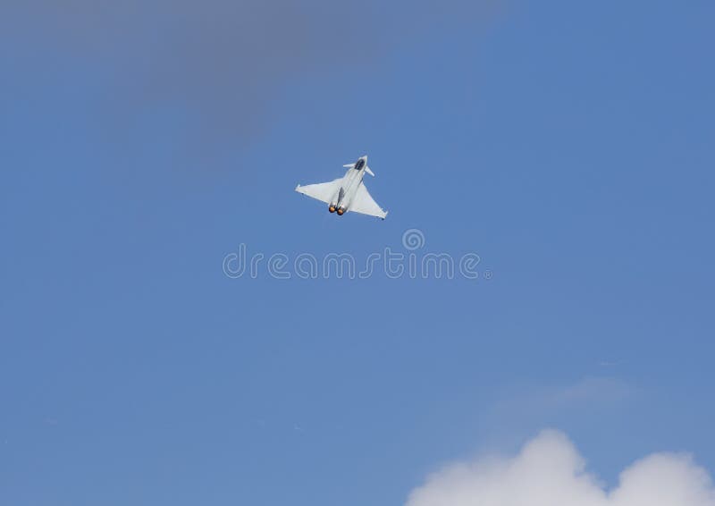 Modern Jet Fighter Fly Up High. Stock Photo - Image of demonstration ...