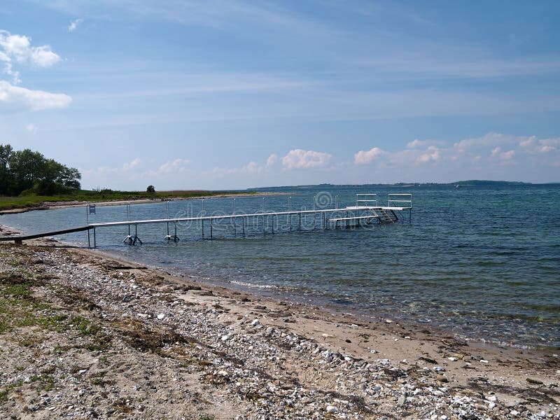 Modern Jetty Pier Made of Metal Stock Photo - Image of beach, resort ...