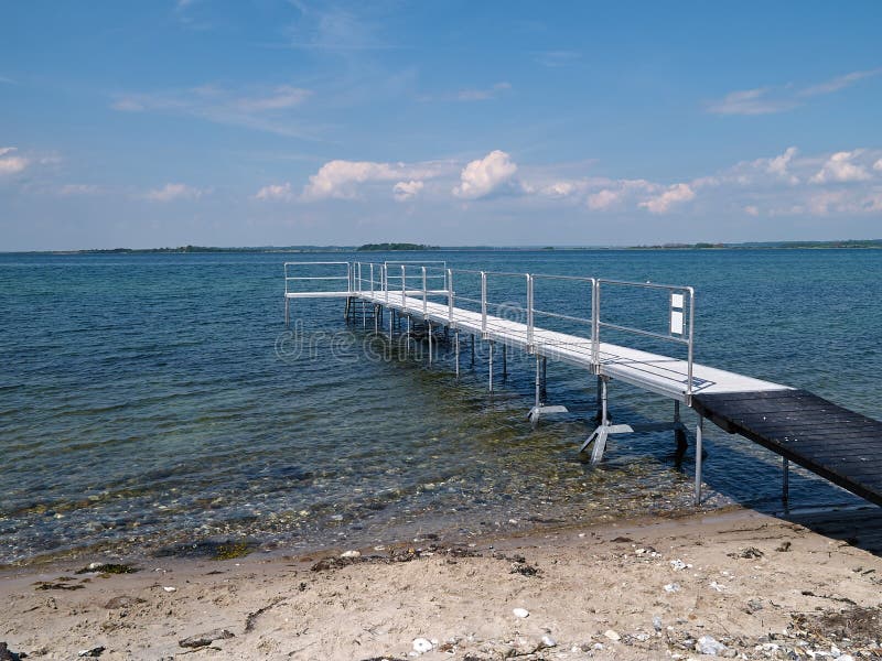 Modern Jetty Pier Made of Metal Stock Image - Image of shore, landscape ...