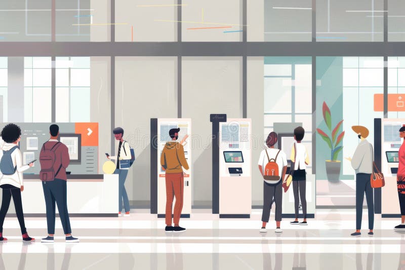 Modern Job Center: Diverse People Seeking Employment, Digital Tools ...