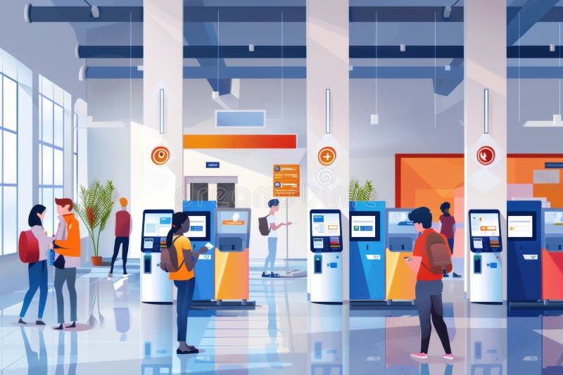 Modern Job Center: Diverse People Seeking Employment, Digital Tools ...