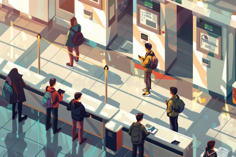 Modern Job Center: Diverse People Seeking Employment, Digital Tools ...