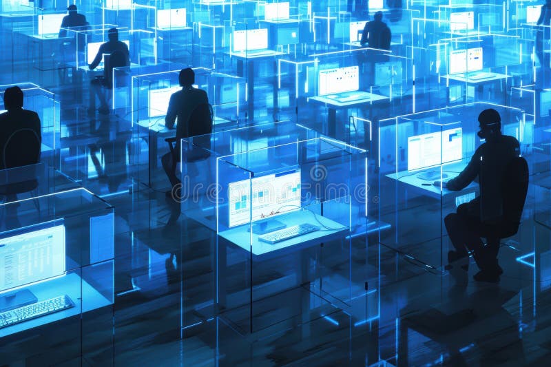 Modern Job Center: Diverse People Seeking Employment, Digital Tools ...