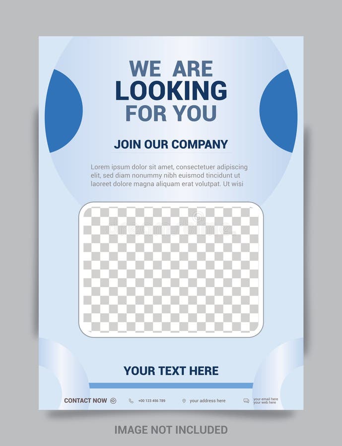 Modern Job Recruitment Flyer Template â€ Editable Hiring Poster PSD Stock Image - Image of ...