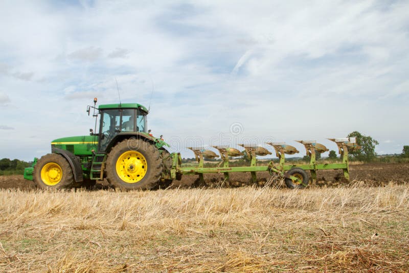 Modern John Deere Tractor Pulling a Plough Editorial Stock Photo ...