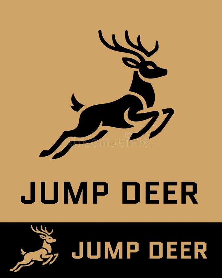 A Modern Jumping Deer Logo with a Minimalist Style Stock Vector ...
