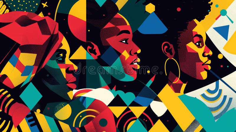 Modern Juneteenth Freedom Day Illustrations with Dynamic Geometric ...