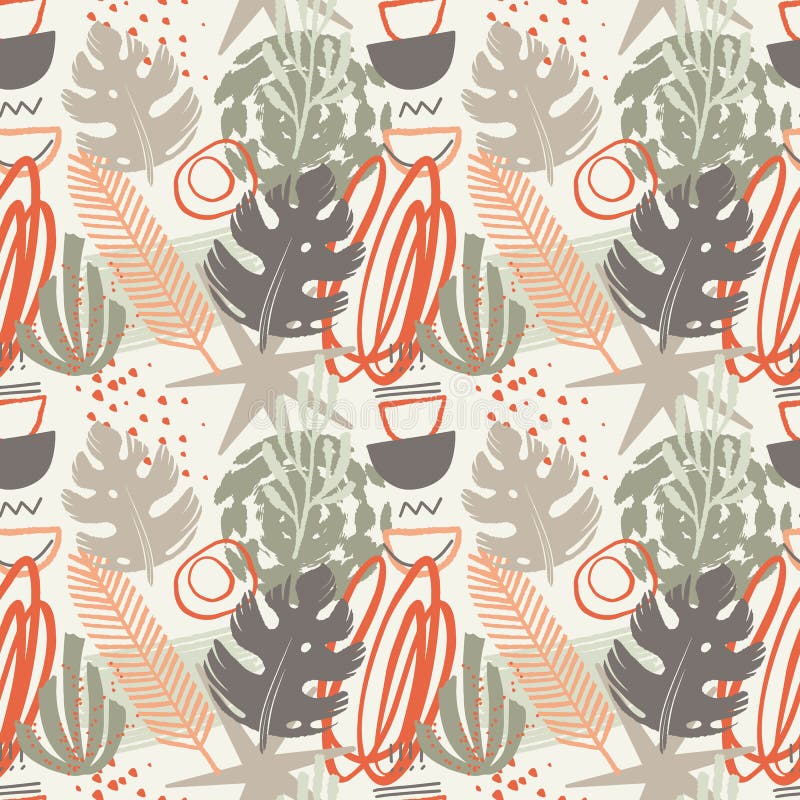 Modern Jungle Seamless Vector Pattern for Girls, Boys Stock Vector ...