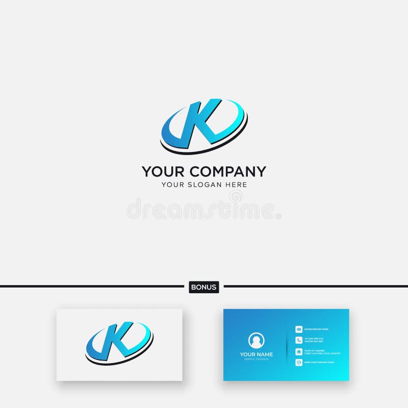 Modern K Letter Logo Monogram K Logo Blue Stock Vector - Illustration ...
