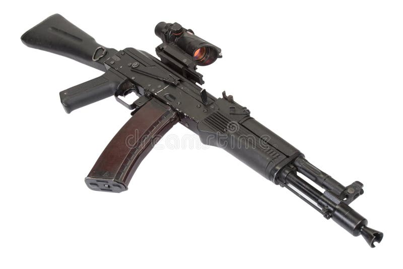 Modern Kalashnikov Assault Rifle Stock Photo - Image of shot, isolated ...
