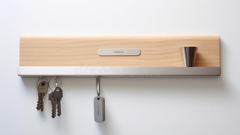 Modern Minimalist Key Holder on Clean White Background Setting Stock ...