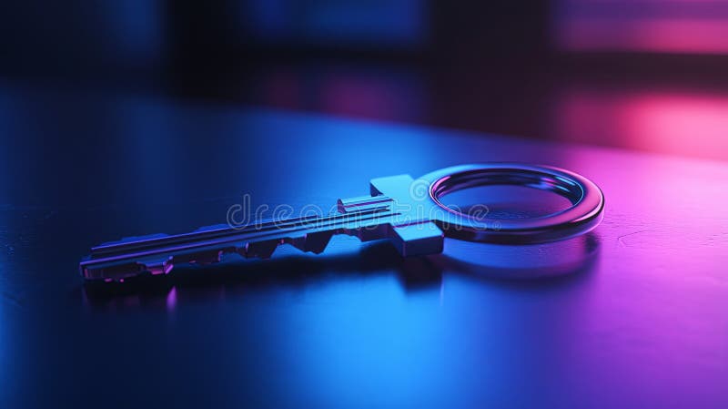 A Modern Key Icon Resting on a Smooth Table for Safer Internet Day ...
