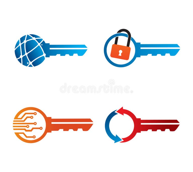 Modern Key Logo or Icon Template Design Stock Vector - Illustration of ...