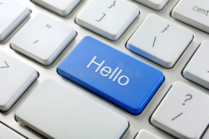 Modern Keyboard with Custom Hello Key in Green, Representing User ...