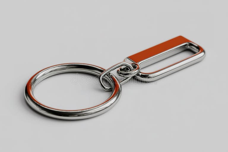 Stylish Keychain Design Featuring a Simple Metal Ring and Rectangular ...