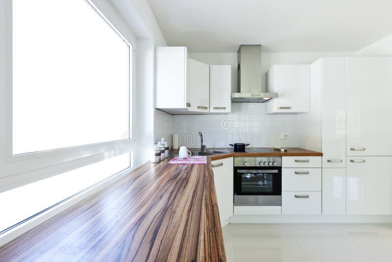 Modern kitchen stock image. Image of tiled, modern, perspective - 24991161