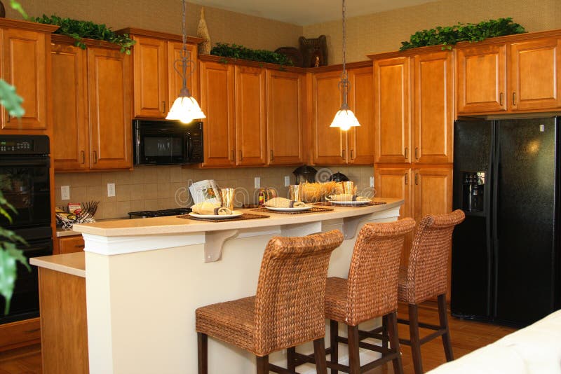 Upscale kitchen horizontal stock photo. Image of marble - 3304436