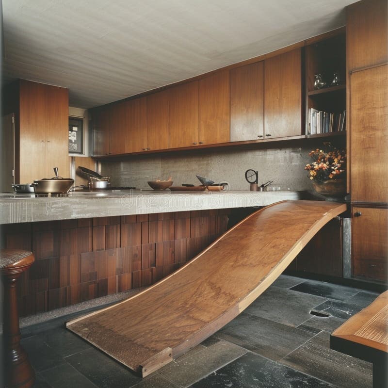 Modern Kitchen with Accessible Ramp Design for Easy Movement Stock ...