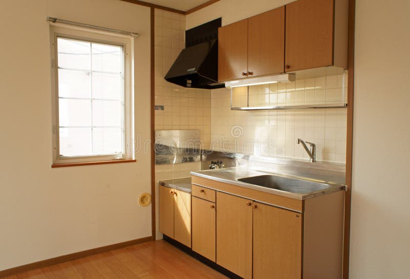 Modern Kitchen in a Apartment Stock Image - Image of table, dining ...
