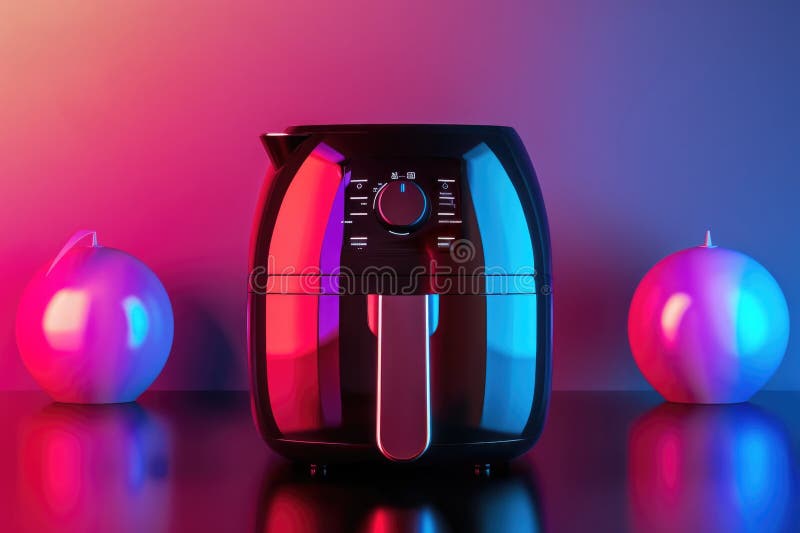 A Modern Kitchen Appliance with a Digital Display and Basket, Placed on ...