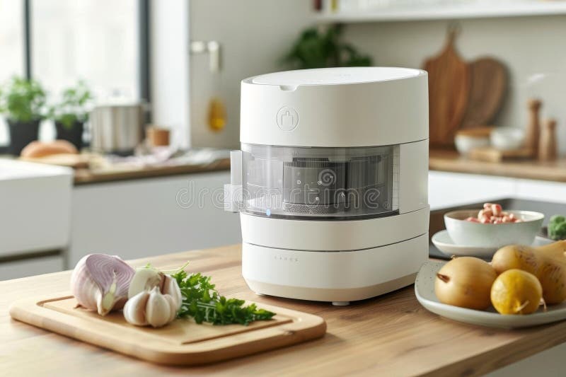 Modern Kitchen Appliance with Digital Display and Transparent Container ...