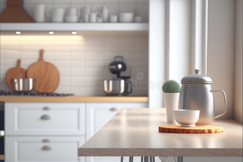 Modern Kitchen Background. Generative AI, Edited in Photoshop Stock ...