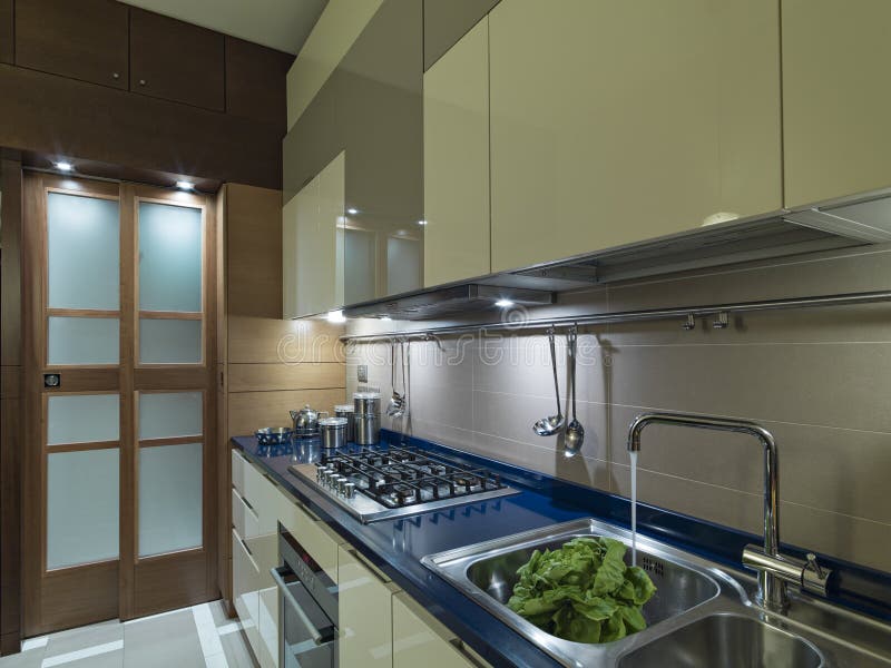 Modern kitchen stock photo. Image of open, green, modern - 48734182