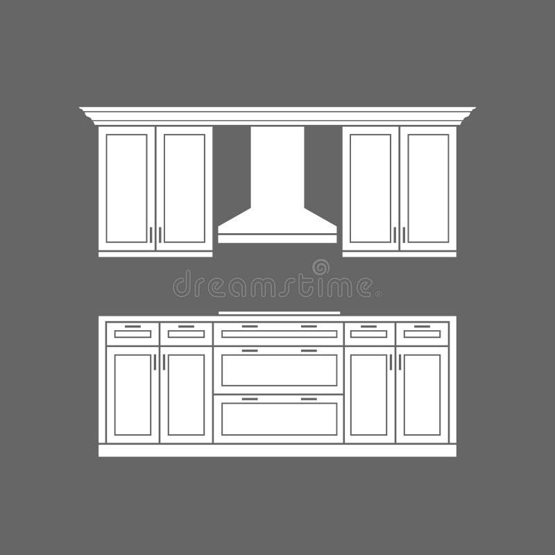 Kitchen cabinets stock vector. Illustration of dining - 14125622