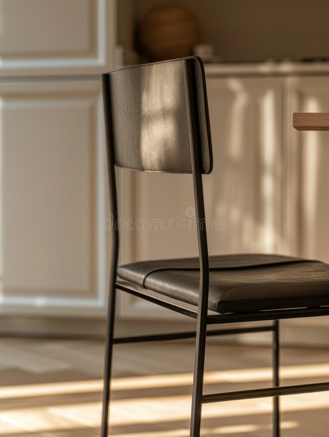 A Modern Kitchen Chair with Natural Light Creating Shadows. Stock Photo ...