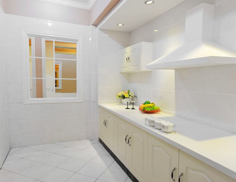 Modern kitchen stock image. Image of home, plant, yellow - 35171671