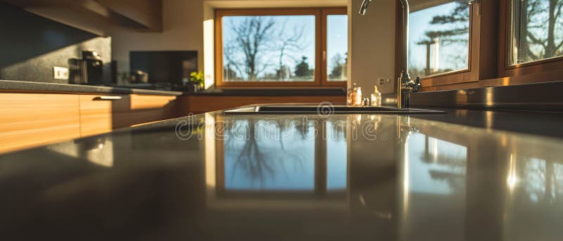 Modern Kitchen with Clean Countertops and Bright Natural Light ...