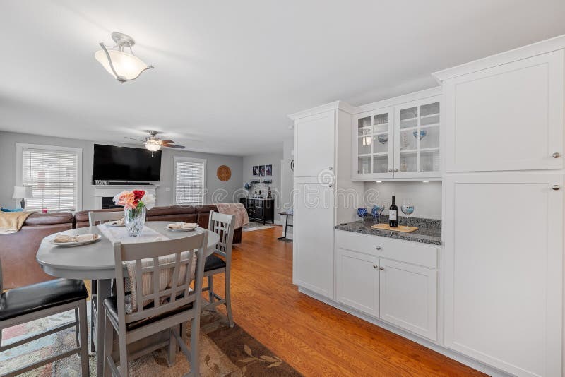 Modern Kitchen Combined with the Living Room. Stock Photo - Image of ...