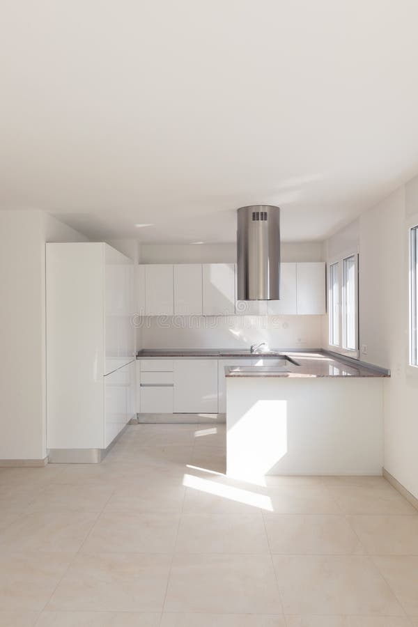 Modern Apartment, Empty Spaces, Kitchen Stock Photo - Image of room ...