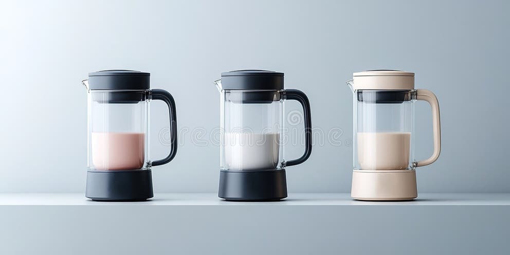 Modern Kitchen Containers Displaying Various Beverages in a Minimalist ...