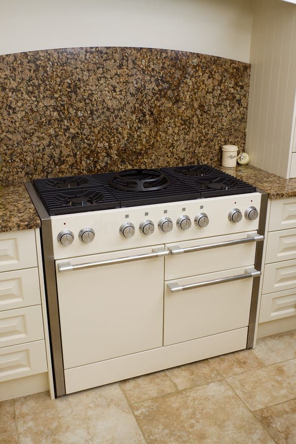 Modern kitchen cooker stock photo. Image of floor, design - 9926922