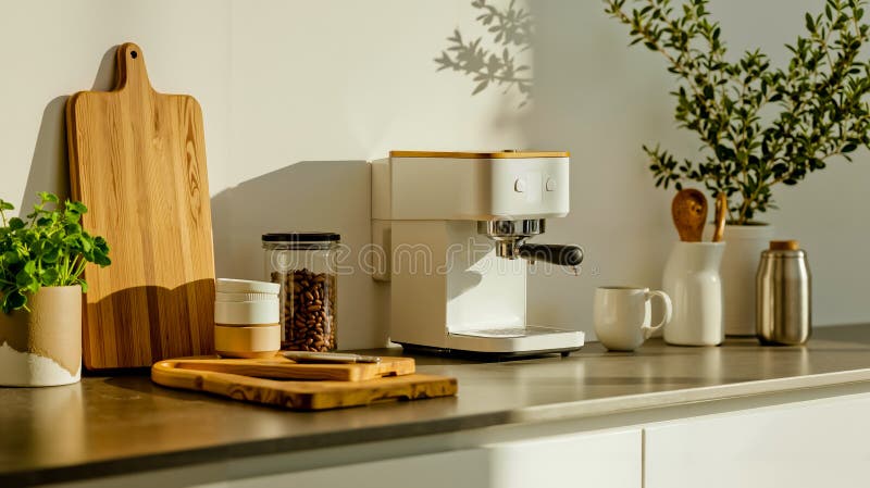 A Coffee Maker Sitting on Top of a Kitchen Counter Stock Illustration ...