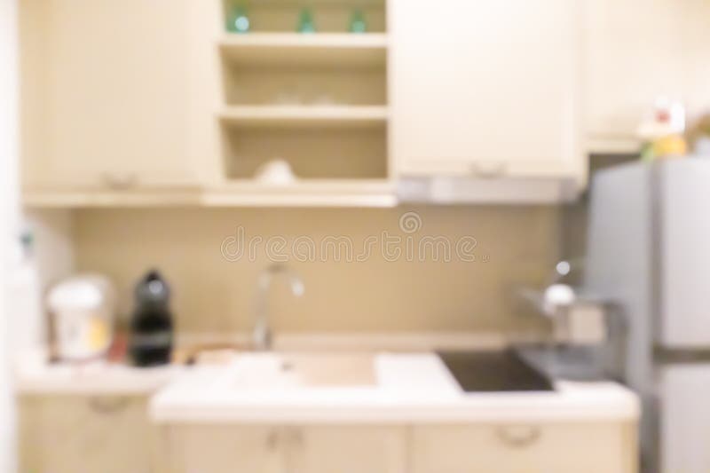 Modern Kitchen Counter Interior Abstract Blur Background Stock Image ...