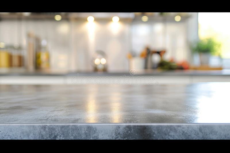 Modern Kitchen Countertop with Blurred Background - Stylish Interior ...