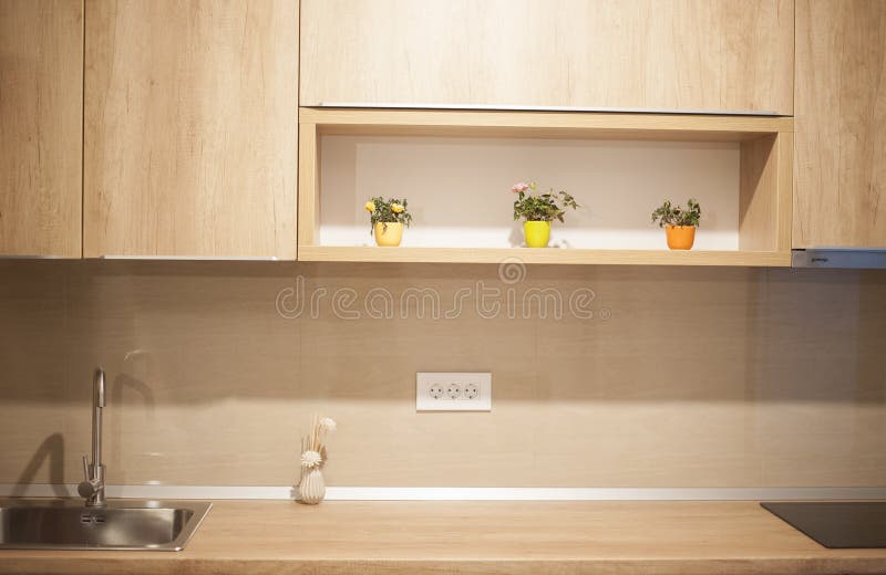 Modern kitchen stock image. Image of home, inside, surface - 209515231
