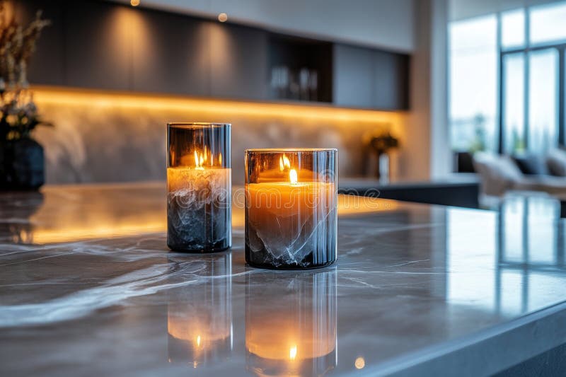 Modern Kitchen Decor, Modern Kitchen with Ambient Lighting, Smoky ...