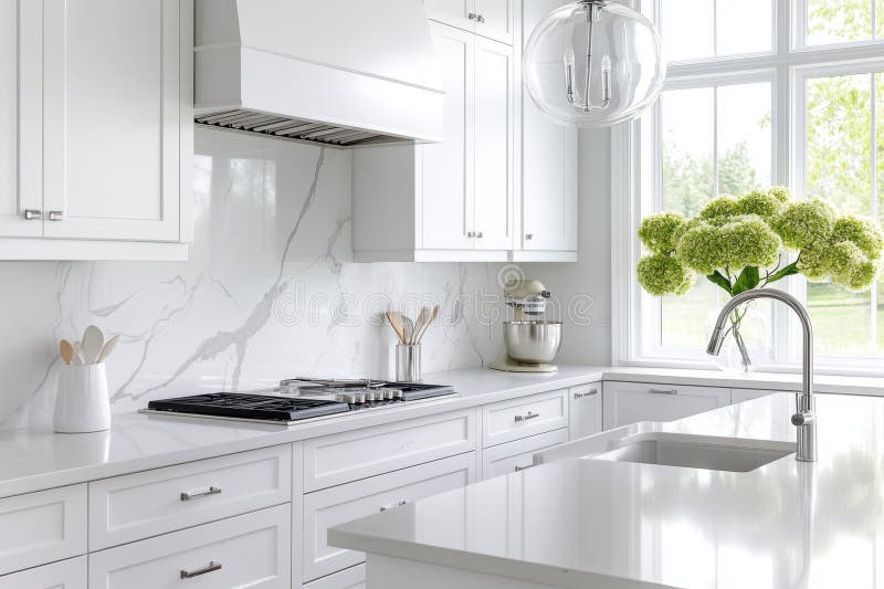 Modern Kitchen Design, a Bright, Modern Kitchen with Quartz Countertops ...