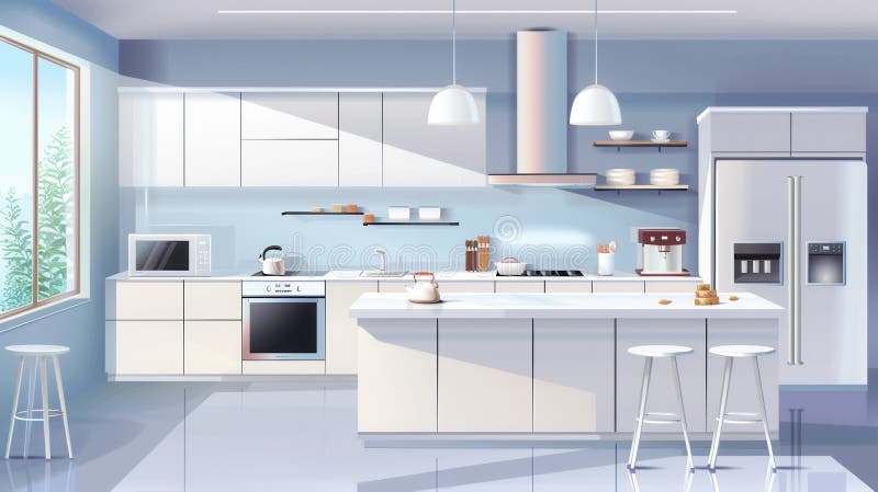 Modern Kitchen Design with Clean Surfaces Perfect for Restaurant ...