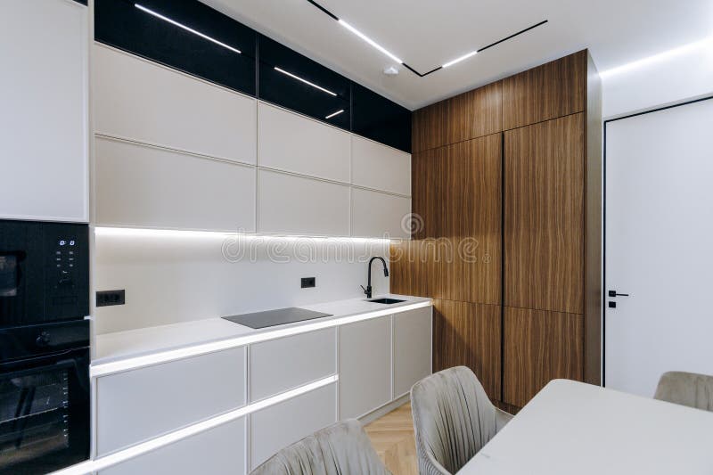 Modern Kitchen Design Features Sleek Finishes and a Functional Layout ...