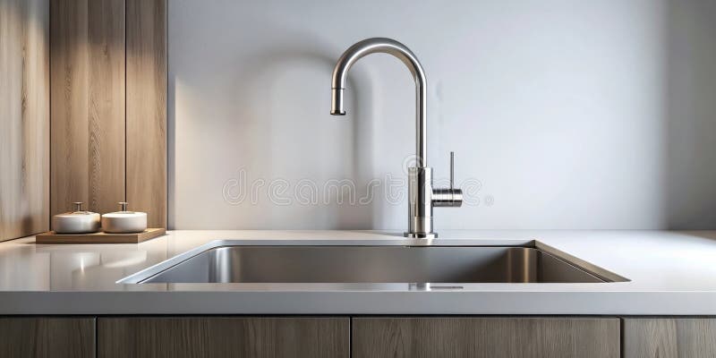 Modern Kitchen Design Featuring Sleek Stainless Steel Sink and Faucet ...