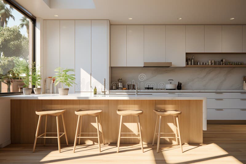 Modern Kitchen Design, Featuring a Spacious, Open Layout with a ...