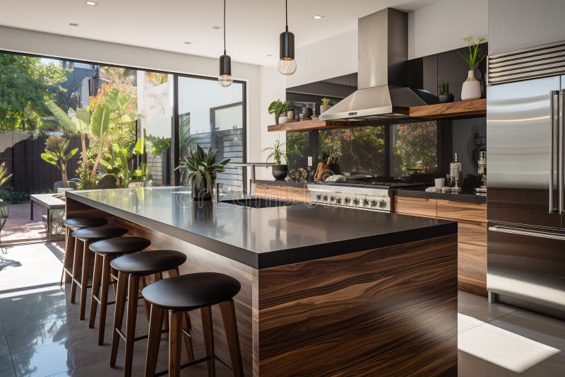 Modern Kitchen Design, Featuring a Spacious, Open Layout with a ...