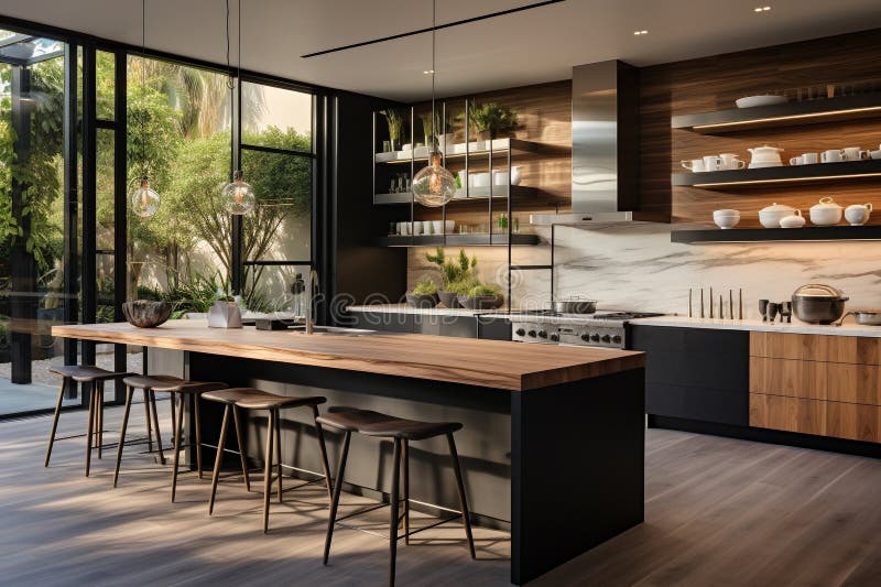 Modern Kitchen Design, Featuring a Spacious, Open Layout with a ...