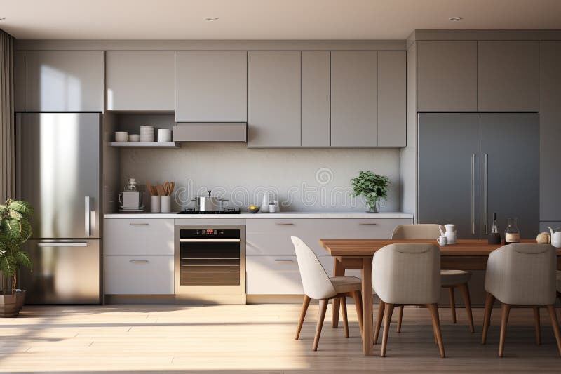 Modern Kitchen Design, Featuring a Spacious, Open Layout with a ...