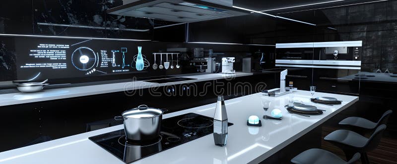 Modern Kitchen Design with Holographic Technology, Including Hologram ...